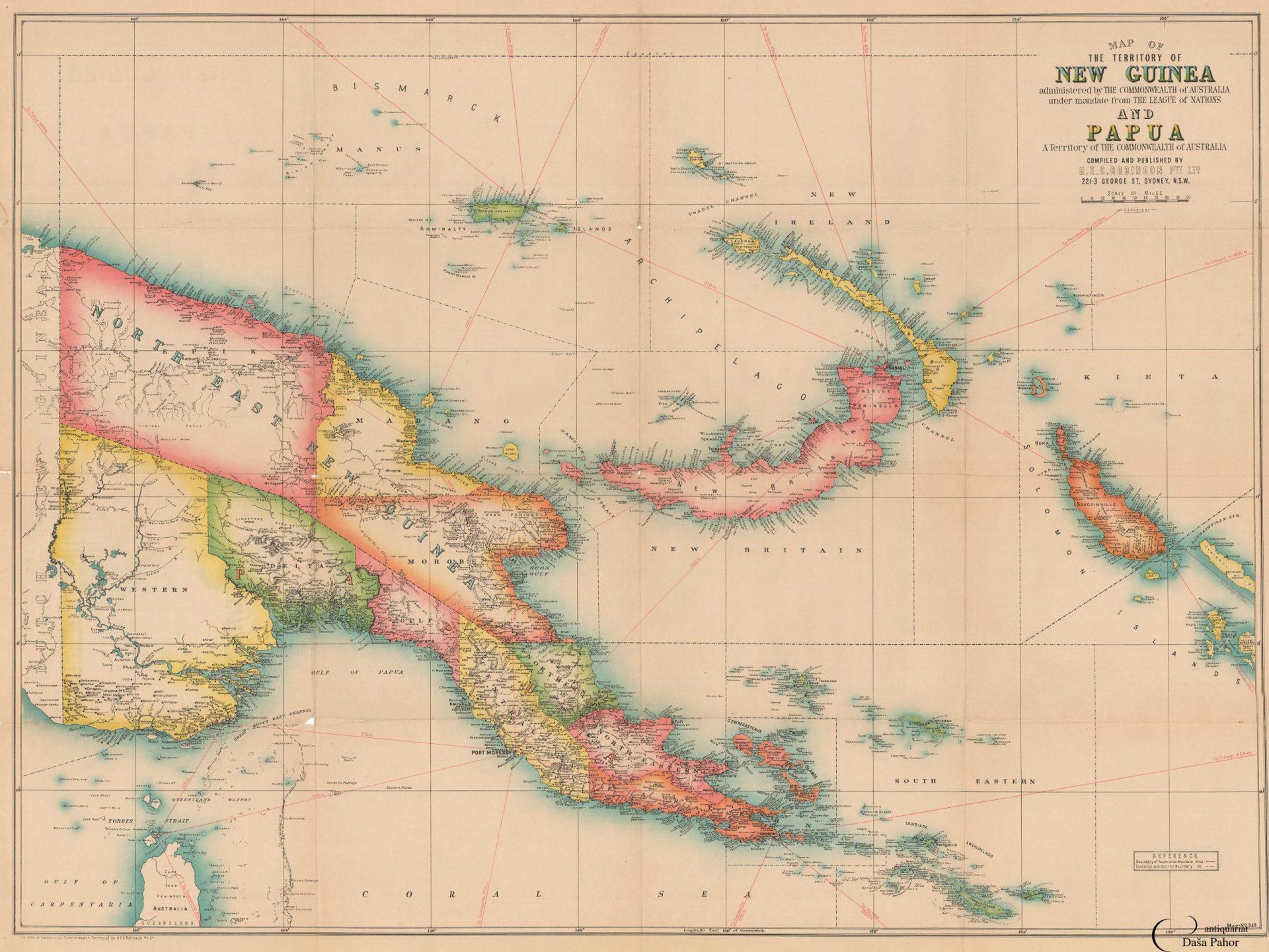 PAPUA NEW GUINEA: Map of The Territory of New Guinea administered by ...